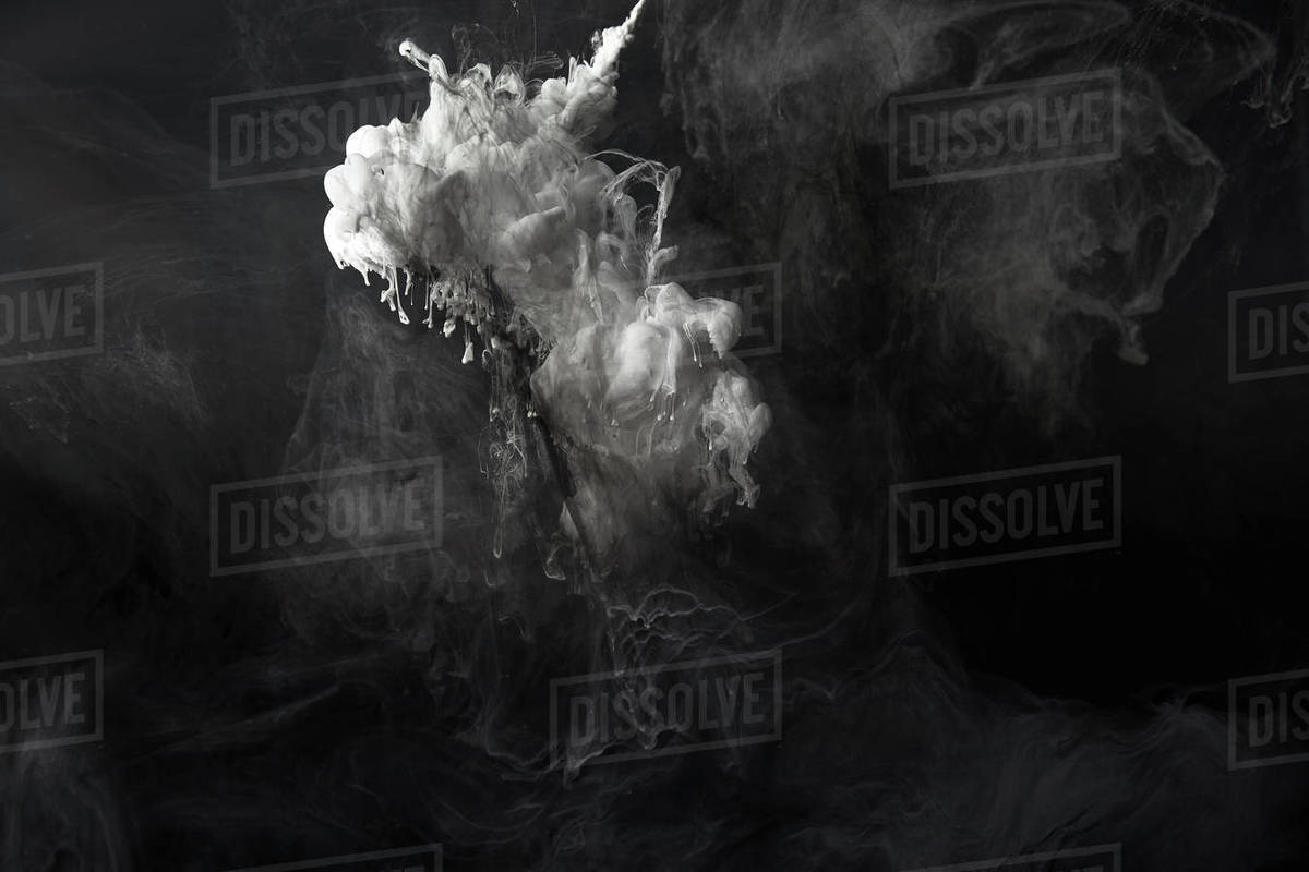 Abstract splash of grey paint on black background - Royalty-free Stock ...