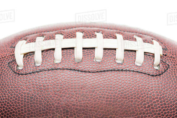 Closeup shot of rugby ball stitching - Royalty-free Stock Photo | Dissolve