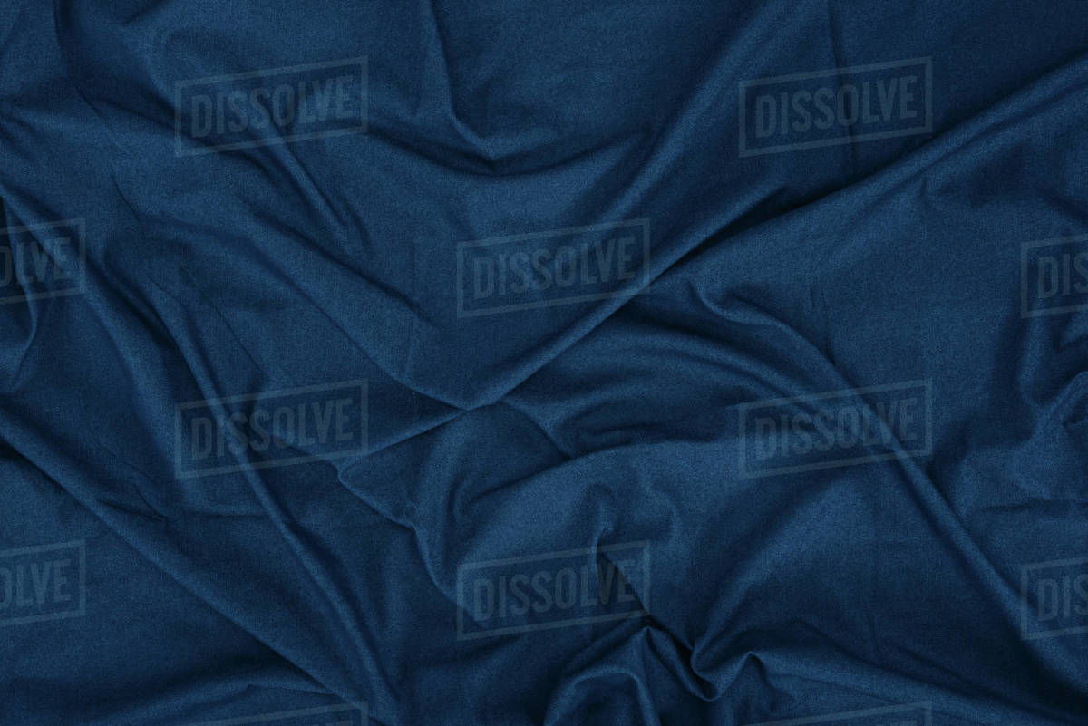 close up view of dark blue linen fabric texture - Royalty-free Stock ...