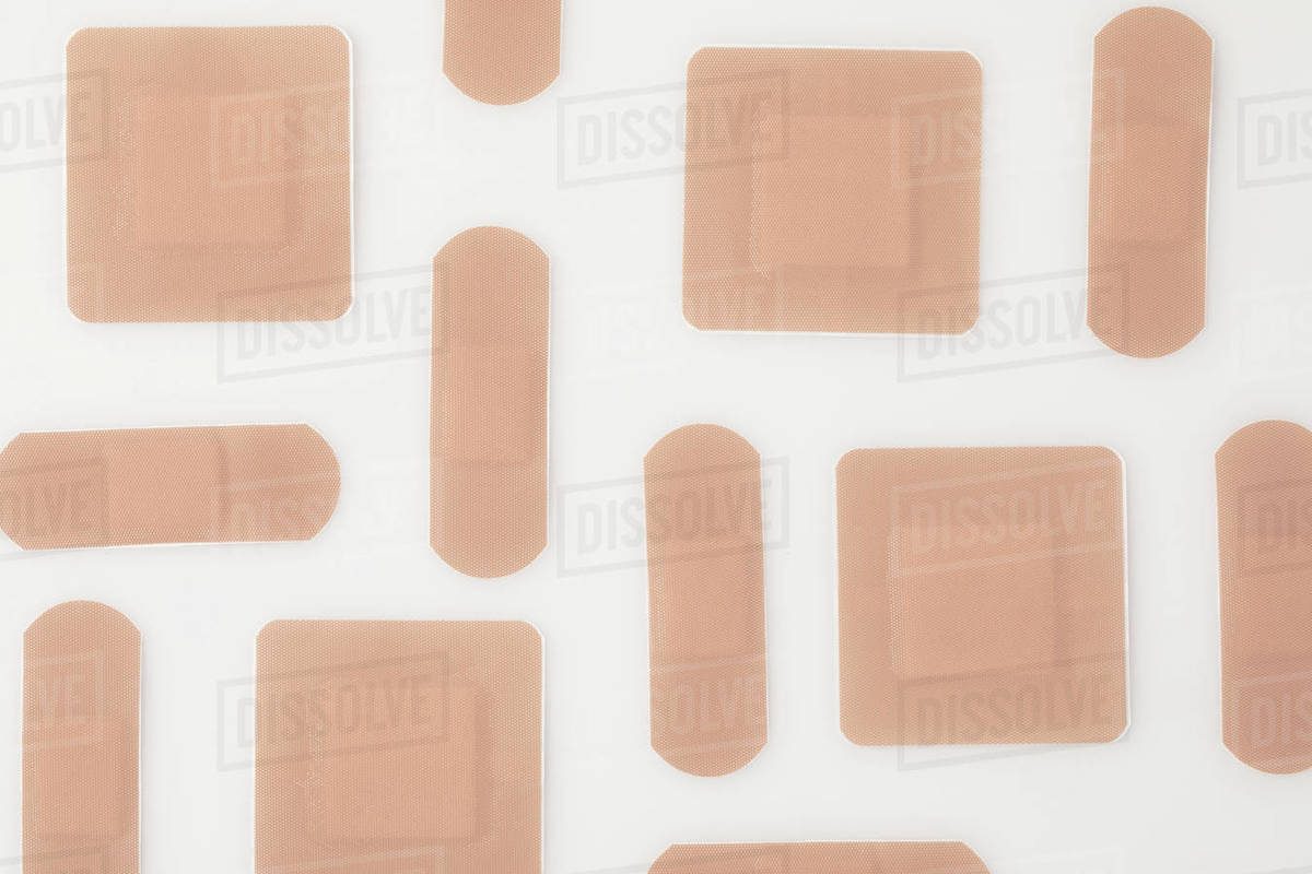 Top view of set of beige patches isolated on white - Royalty-free Stock ...