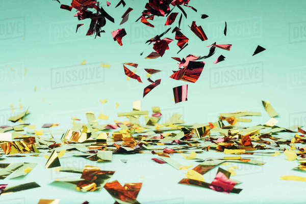 Close-up shot of beautiful glossy falling confetti - Royalty-free Stock ...
