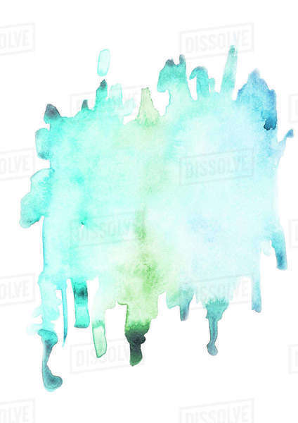 Abstract painting with blue paint blots and strokes on white - Stock ...