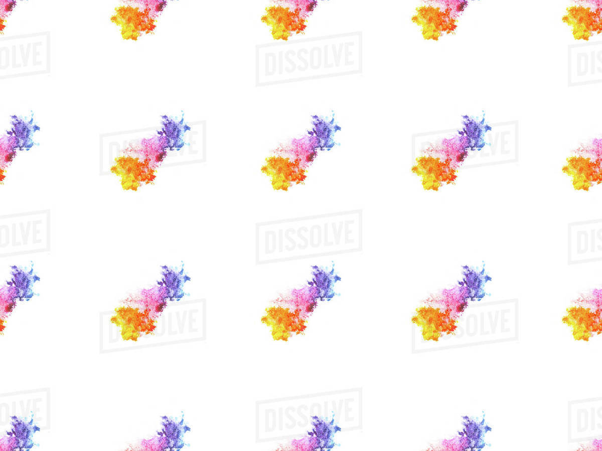 Seamless pattern with colorful watercolor paint spots, isolated on ...