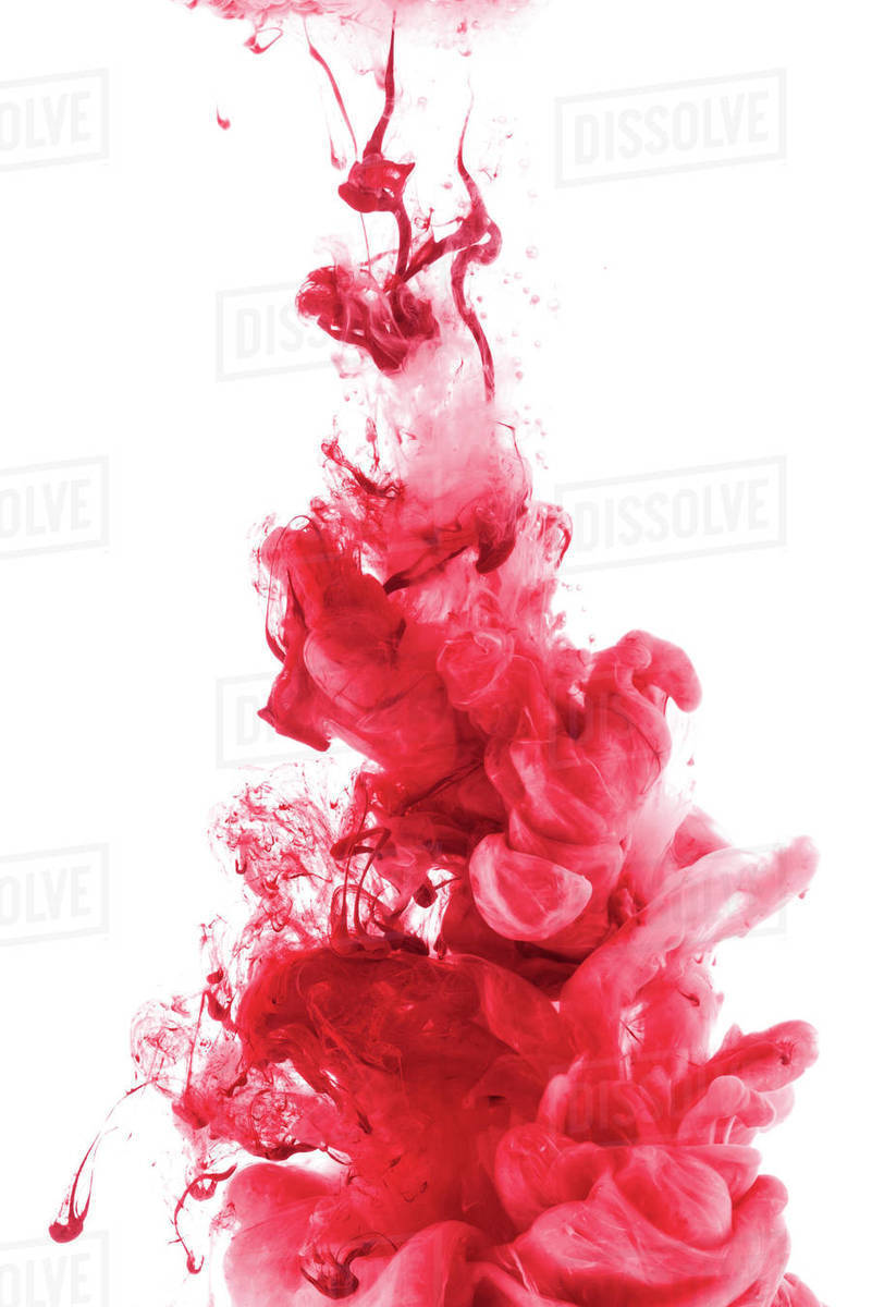 Red paint splash in water, isolated on white - Royalty-free Stock Photo ...
