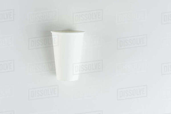 Top view of plastic disposable cup isolated on grey - Royalty-free ...