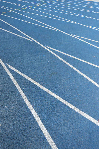 Close up view of blue running track on Olympic stadium - Royalty-free ...