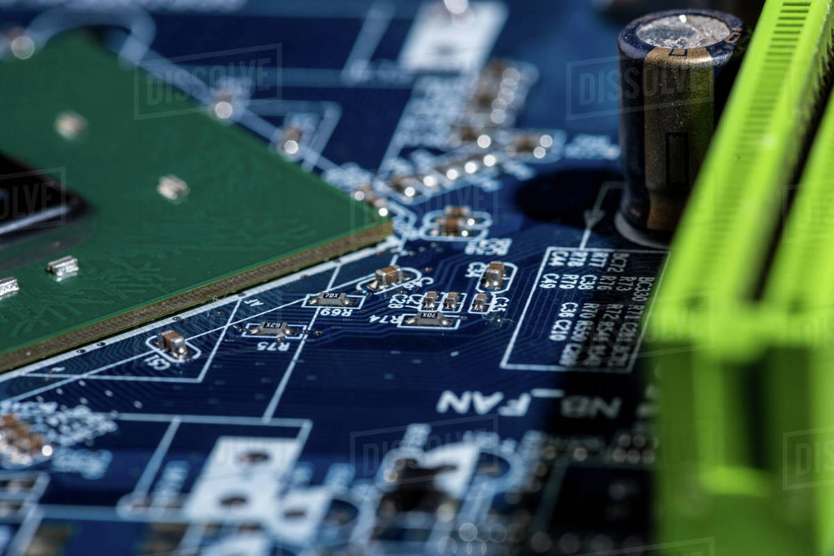 close up view of computer motherboard with chip - Royalty-free Stock ...