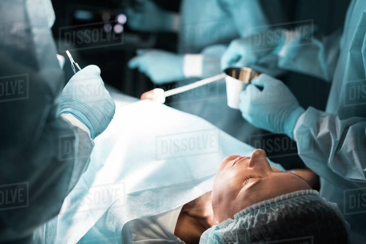 Cropped image of female patient during surgery - Royalty-free Stock ...