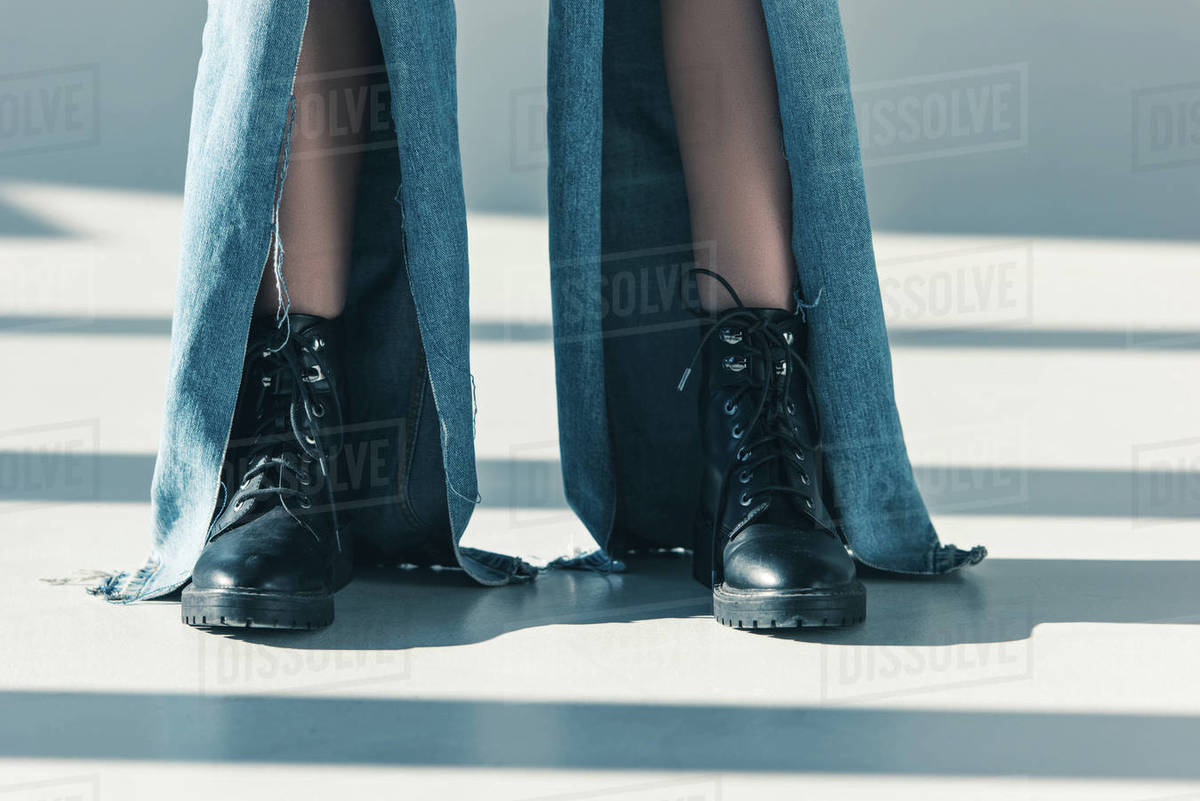 cropped view of stylish model posing in jeans - Royalty-free Stock ...