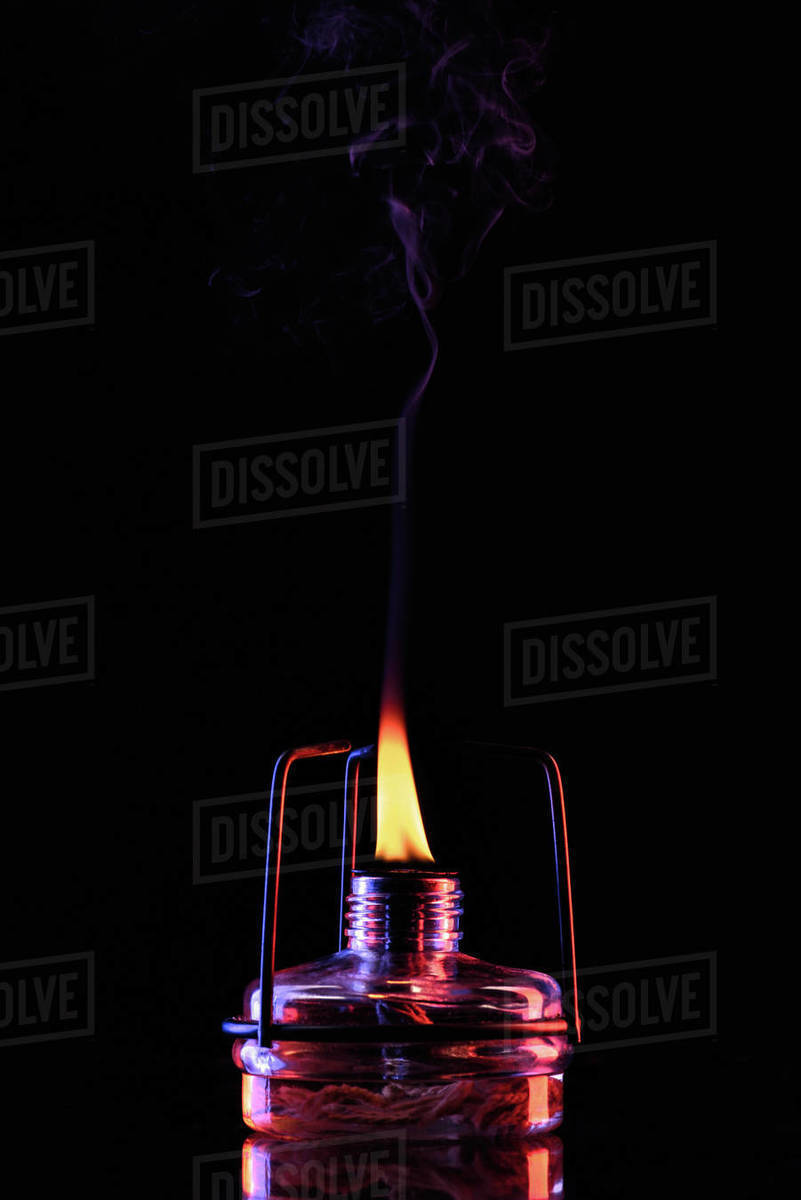 Smoke from fire in chemical laboratory on black - Royalty-free Stock ...