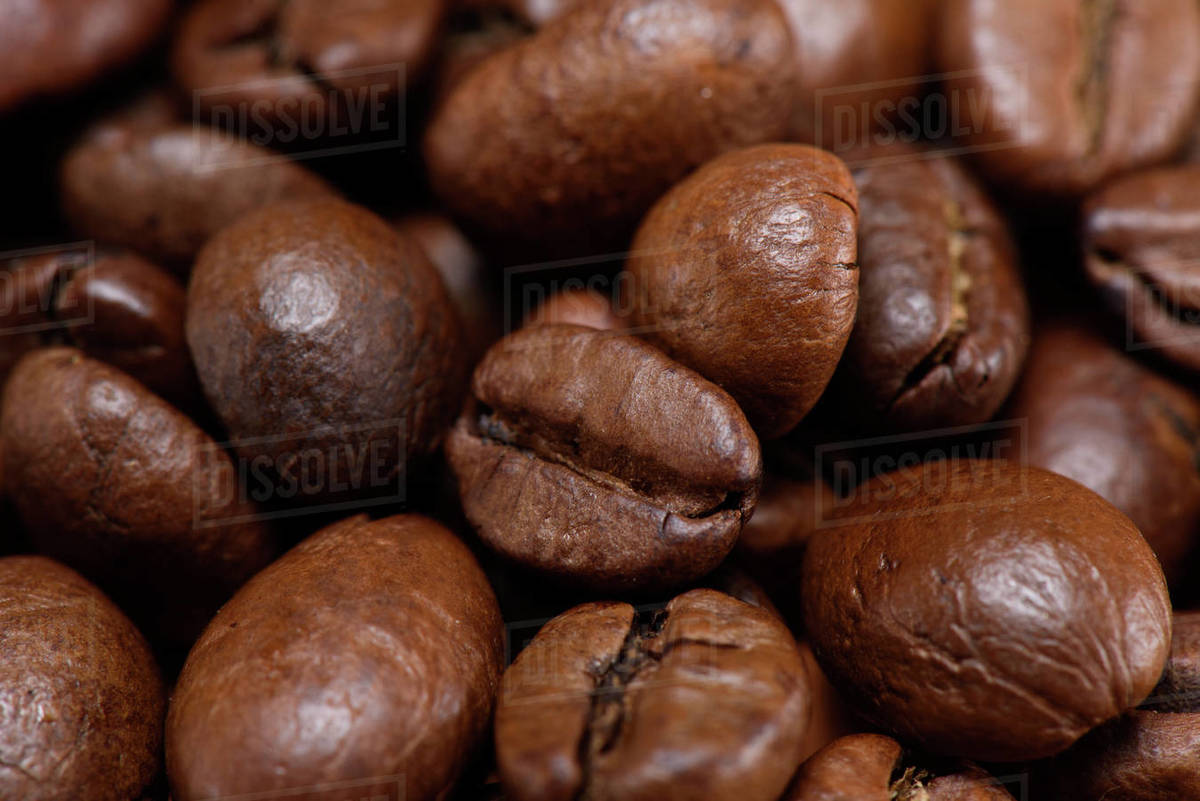 Full frame of roasted coffee beans backdrop - Royalty-free Stock Photo ...
