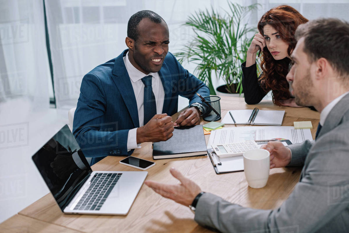 Angry African businessman on meeting with partners - Royalty-free Stock ...