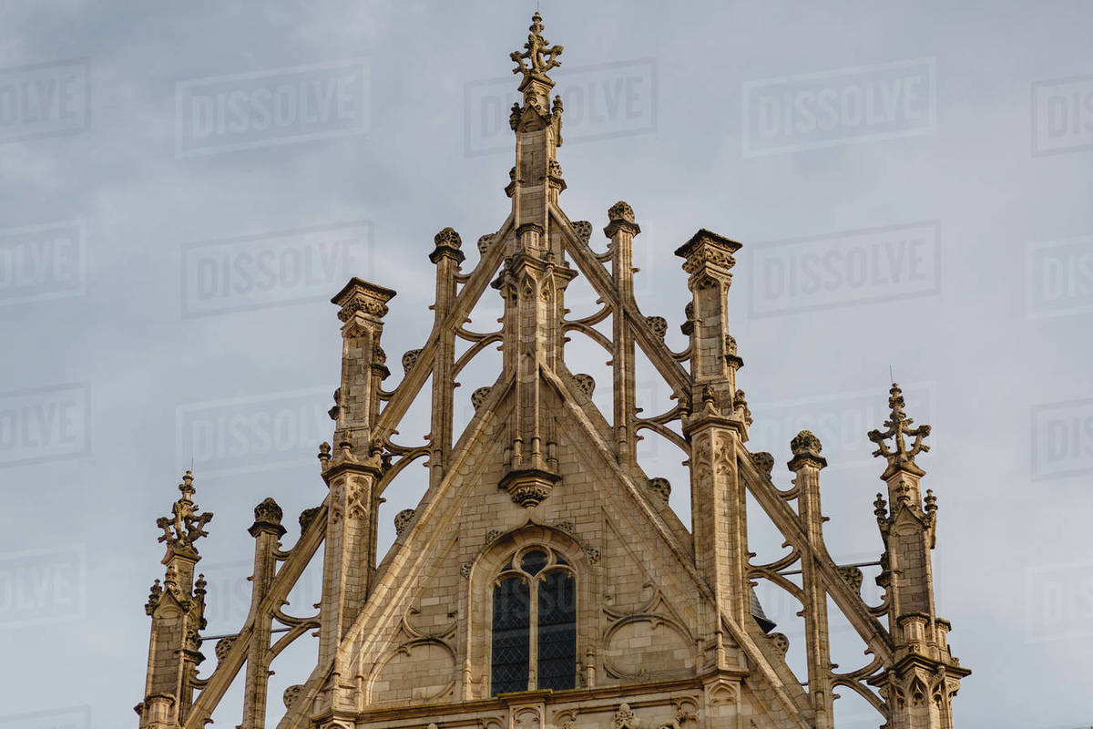 Decor and beautiful architecture of historical building in mechelen ...