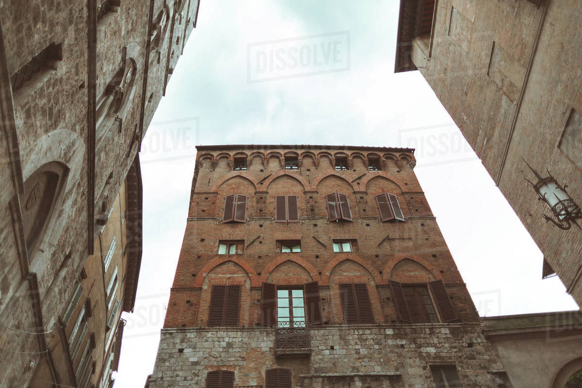 Walls of medieval buildings in city of sienna - Royalty-free Stock ...