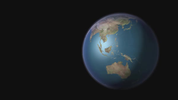 Earth with no atmosphere rotates revealing continents and seas. - Stock ...