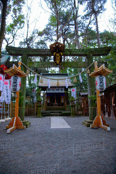 Big gate at Japanese traditional shrine. Suginami-ku Tokyo Japan . It ...
