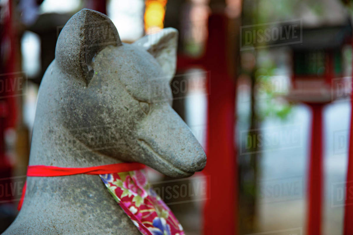 Statue Guardian Fox At Hanazono Shrine In Tokyo - Royalty-free Stock ...