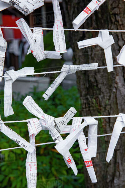 Oracles at Japanese traditional shrine. Chiyoda district Tokyo Japan ...