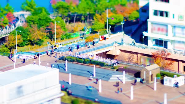 A timelapse of miniature cityscape at the urban city in Tokyo tiltshift ...