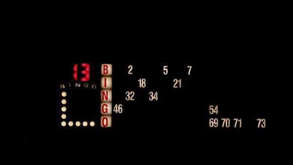 Bingo light board showing flashing numbers and balls that have been ...