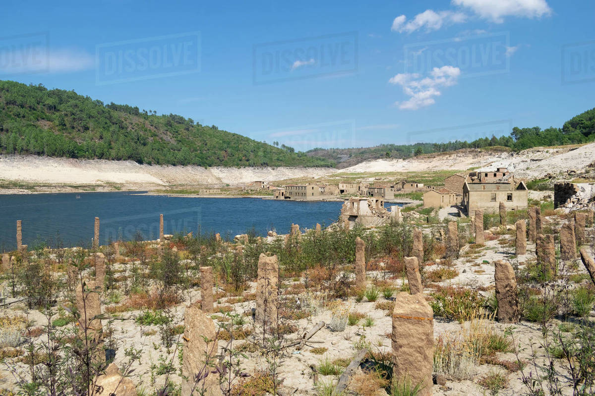 Ghost town of Aceredo revealed during drought at Alto Lindoso reservoir ...