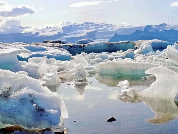 Close-up of ice melting in summer, Iceland - Royalty-free Stock Photo ...