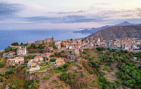 Medieval hilltop town of Forza d'Agro, Messina, Sicily, Italy - Stock ...