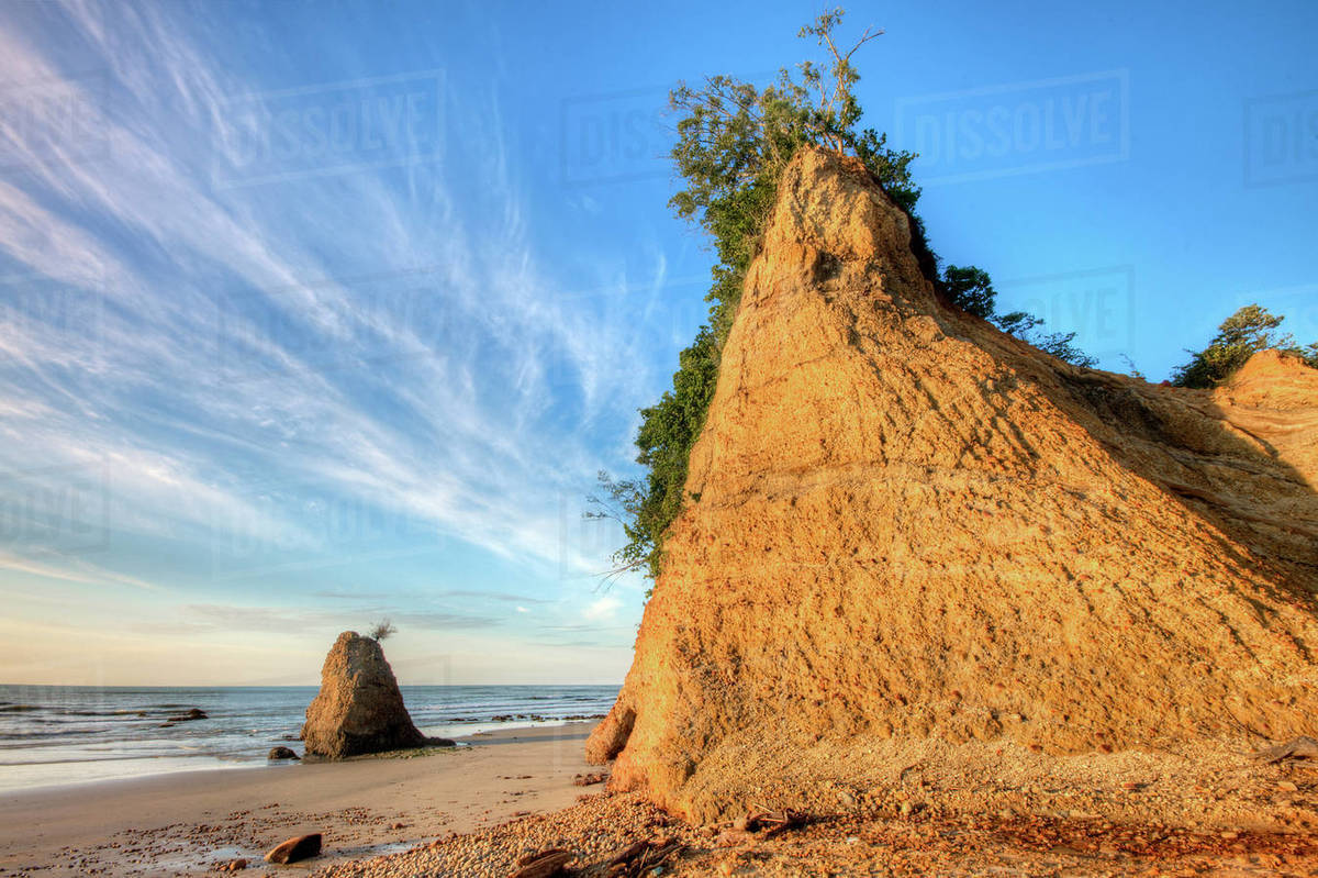Malaysia, Kuala Penyu Sabah, Rock formations on beach - Stock Photo ...