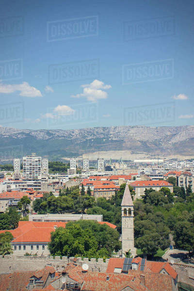 Croatia, Split, Aerial view of town - Royalty-free Stock Photo | Dissolve
