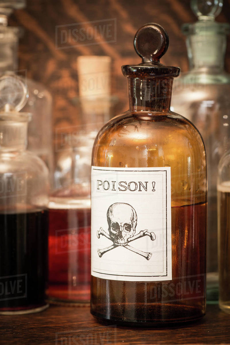 Bottles with poison label - Royalty-free Stock Photo | Dissolve