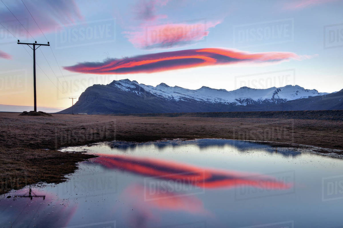 Lenticular cloud over mountains, Iceland - Royalty-free Stock Photo ...