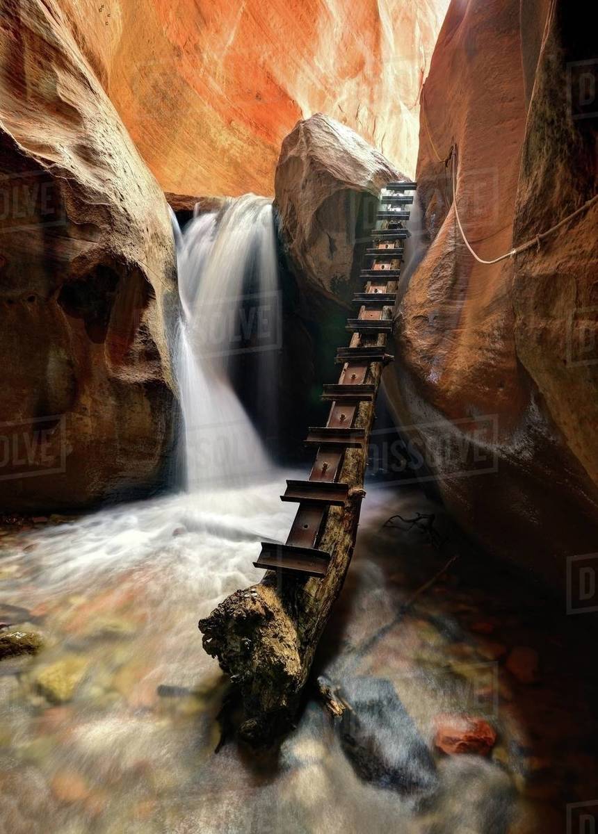 Kanarra Creek Canyon Falls, Utah, America, USA - Royalty-free Stock ...