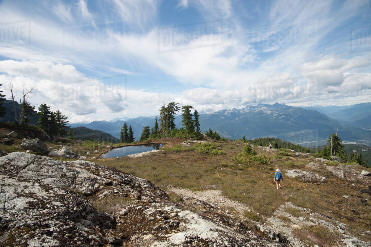 Two women hiking, Squamish, British Columbia, Canada - Royalty-free ...