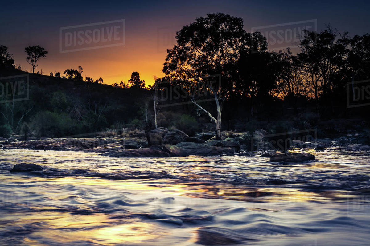 Sunset over Swan River, Bells Rapids, Perth, Western Australia ...