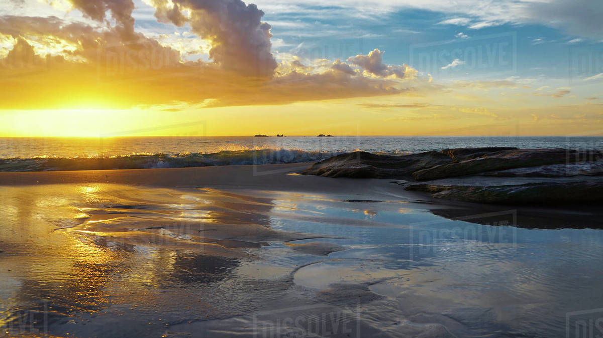 Beach at sunset, Perth, Western Australia, Australia - Stock Photo ...