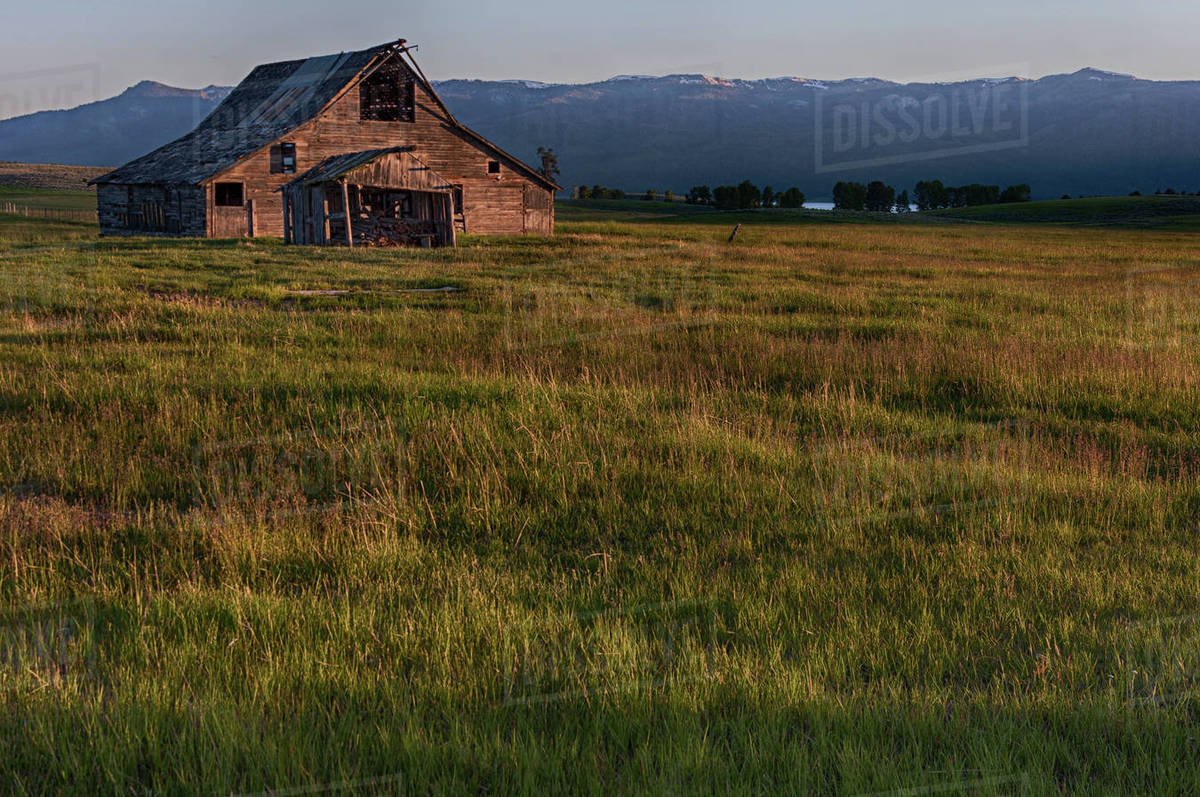 A unique old barn that still stands near Cascade Lake, Idaho during the ...