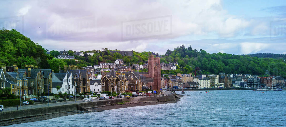 Historic town center and waterfront, Oban, Argyll and Bute, Scotland ...