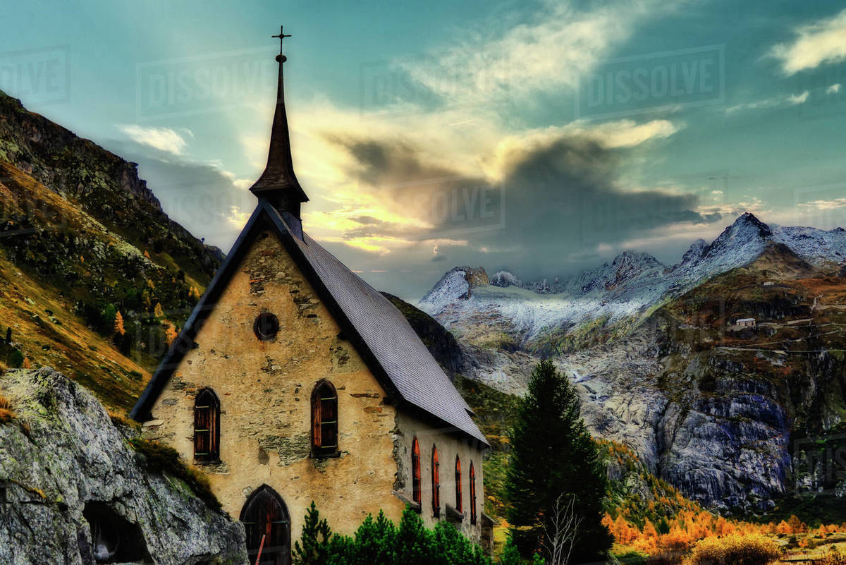 Gletch church, Valais, Switzerland - Royalty-free Stock Photo | Dissolve