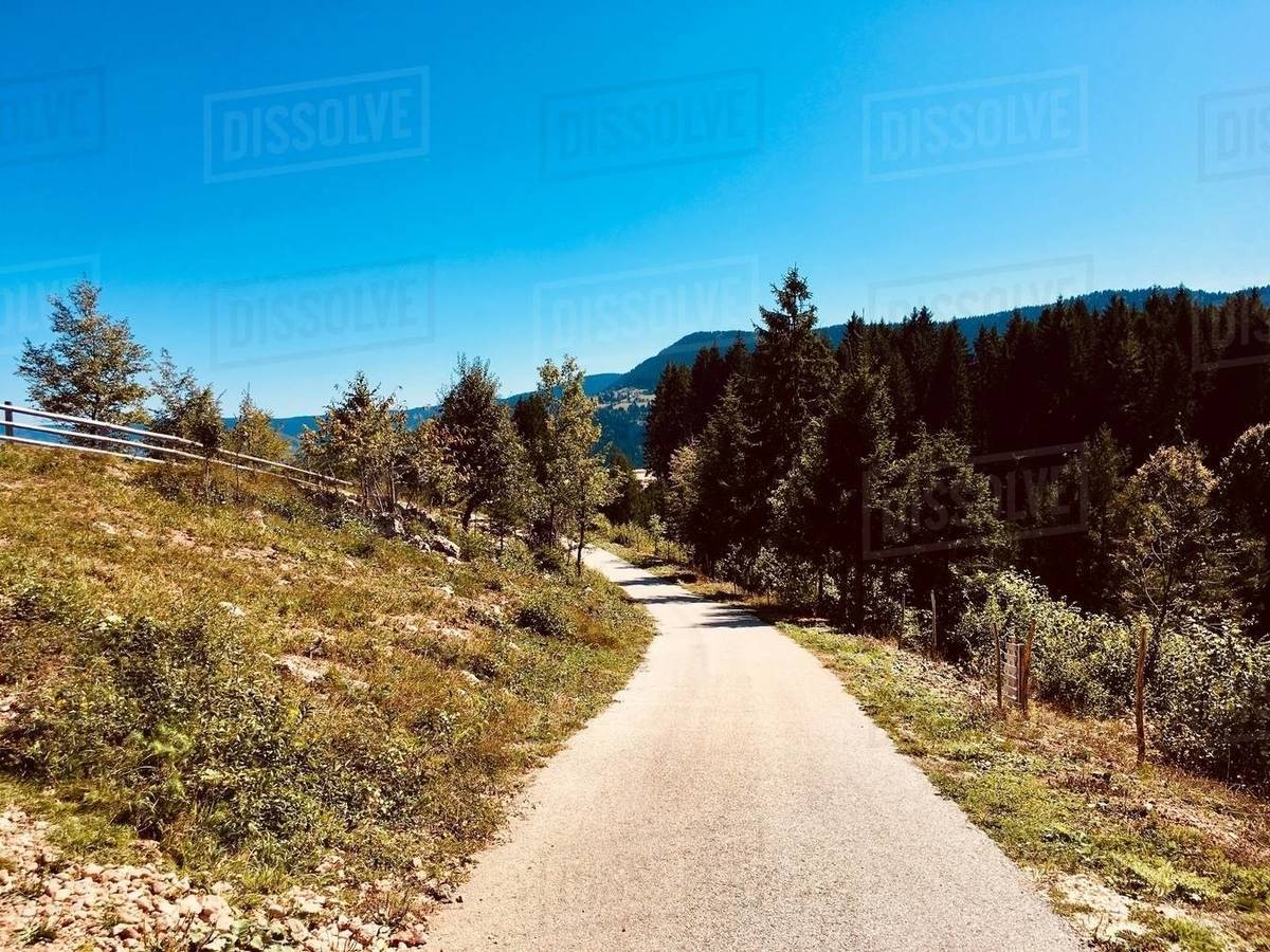 Road through Trebevic mountain landscape near Sarajevo, Bosnia and ...