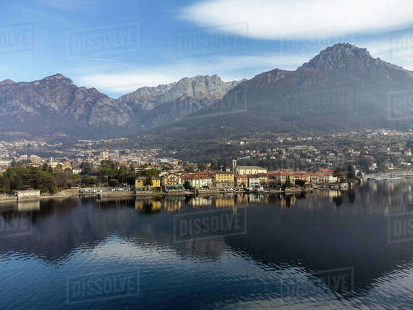 Mandello del Lario on shore of Lake Como, Lombardy, Italy - Royalty ...