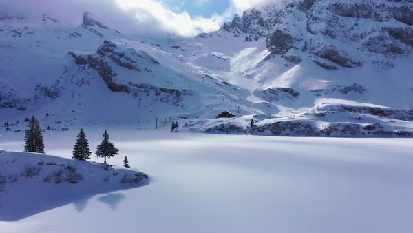 The Swiss Alps in winter. Snow covered mountains - Stock Video Footage ...