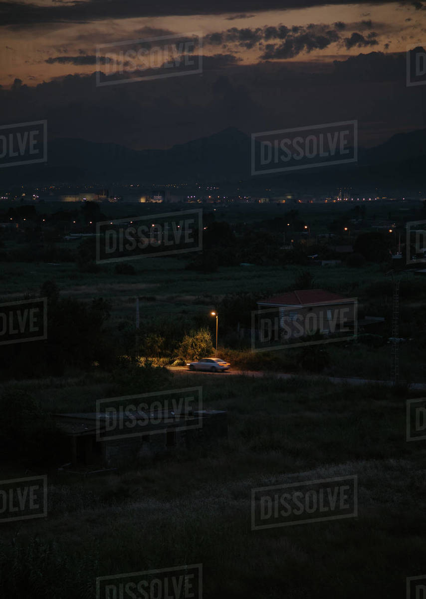 Rural city by night summer - Royalty-free Stock Photo | Dissolve