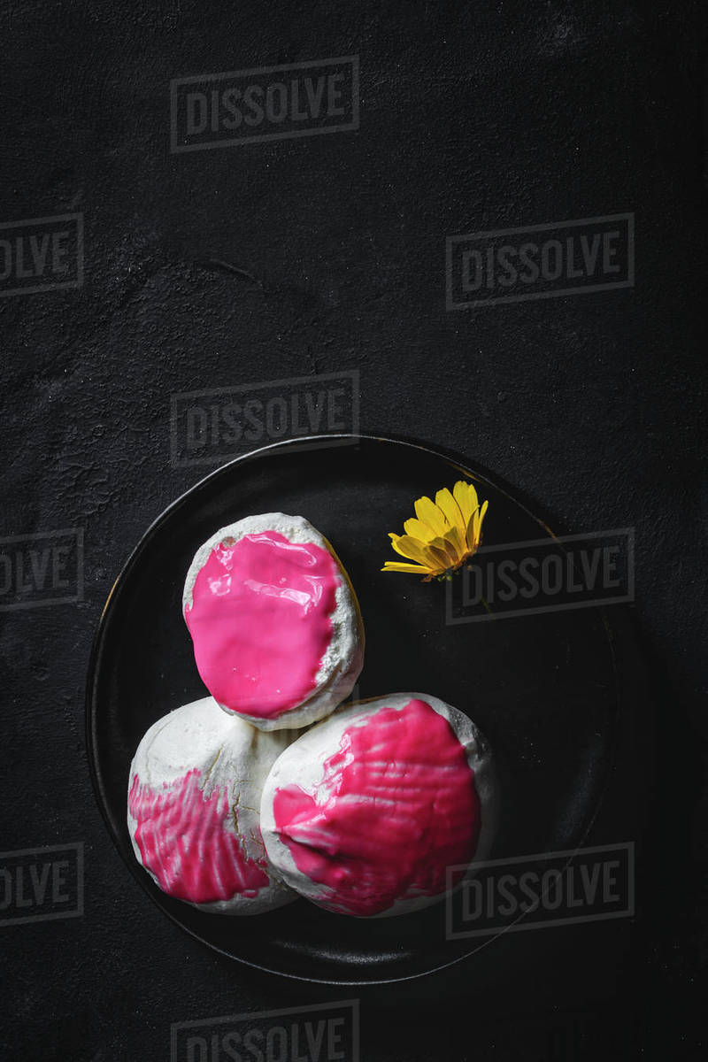 From above top view homemade white Zefir or Zephyr, Russian traditional ...