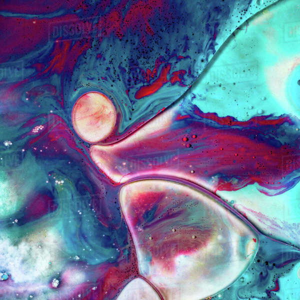 Abstract background of vivid blue and red color mixing with different ...