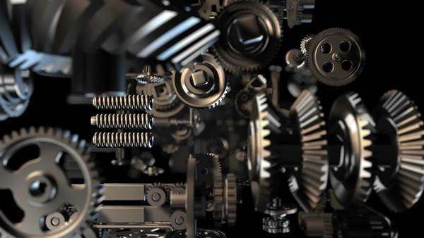 3D background with animated clockwork machinery, seamless loop - Stock ...