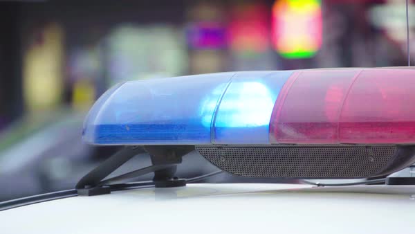 Flasher on the roof of a police car. Blinker. - Stock Video Footage ...