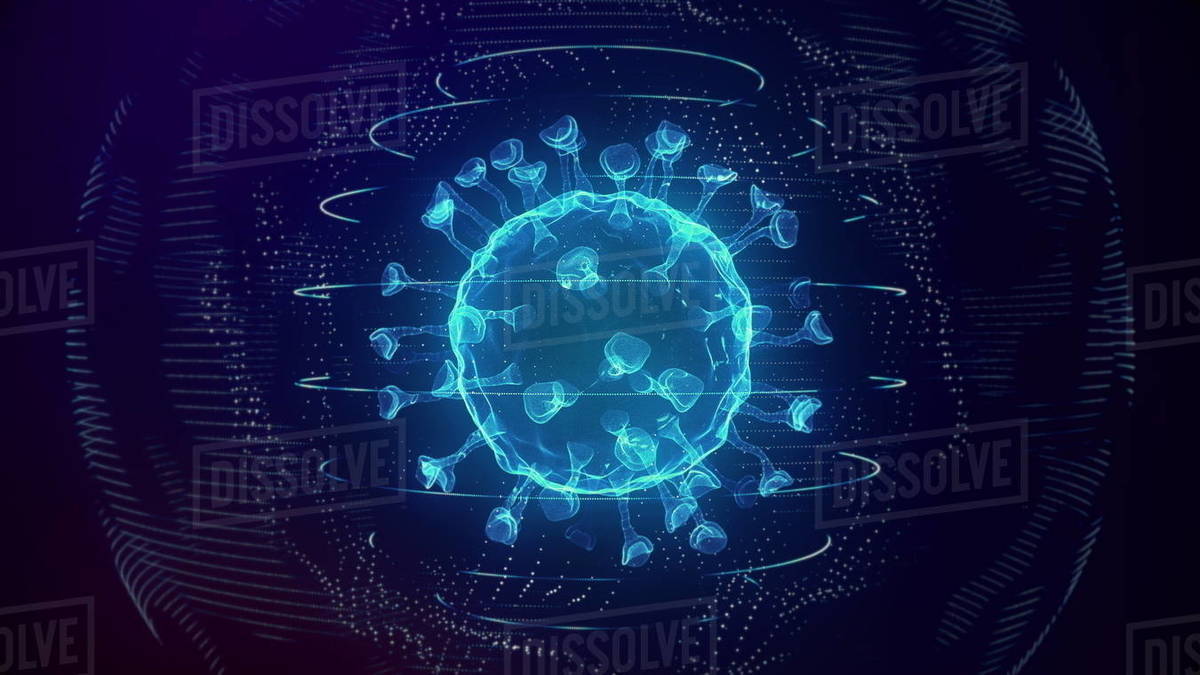 Realistic Novel Coronavirus 2019-nCov in futuristic digital grid. Asian ...