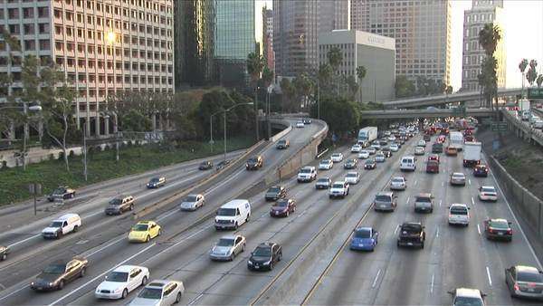 Heavy traffic in Los Angeles, United States - Stock Video Footage ...