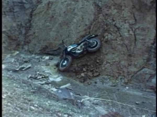 Motor bike falling off side of cliff into ditch - SD Royalty-free Stock ...