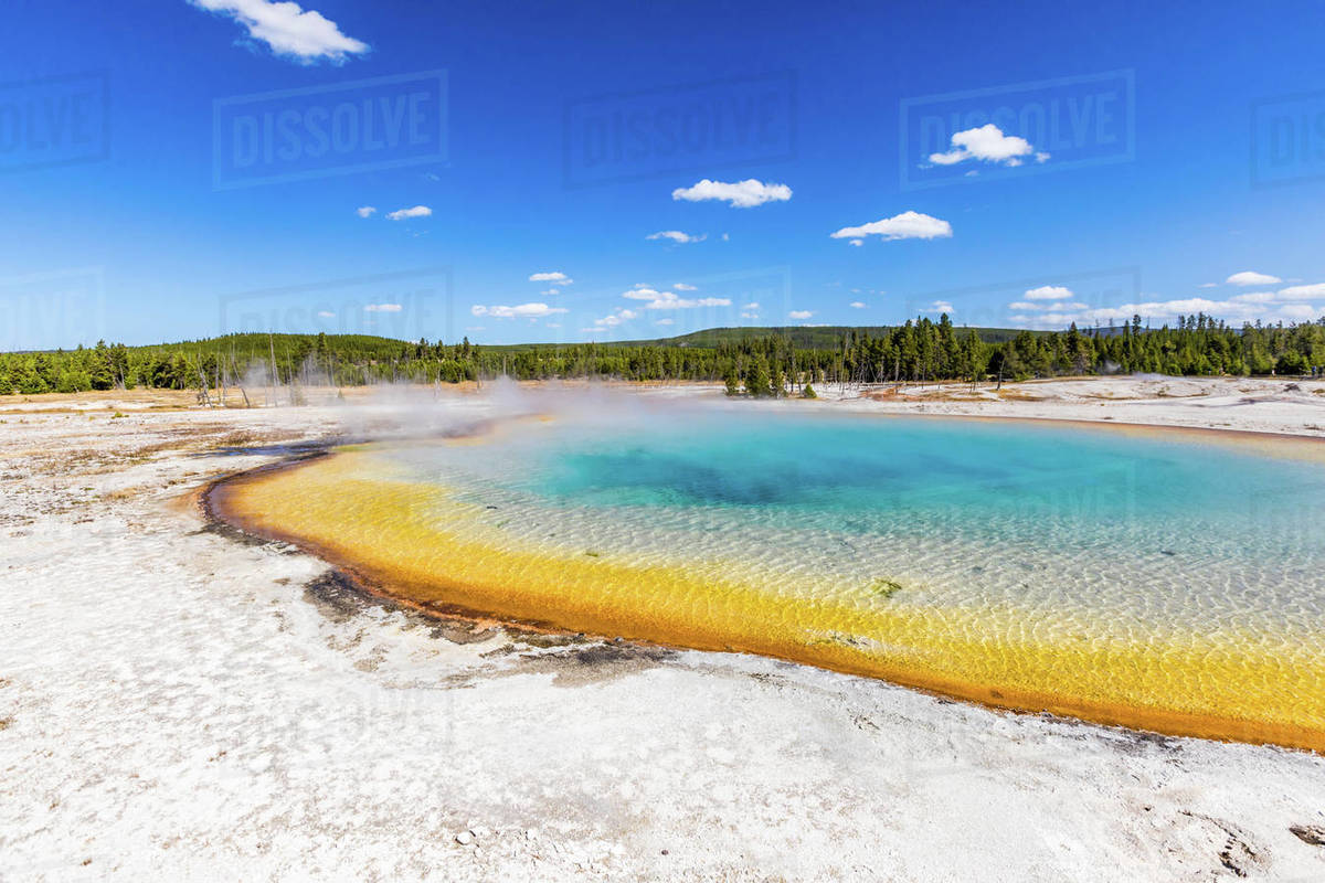 Rainbow Geyser and surreal the colors that the different bacteria ...